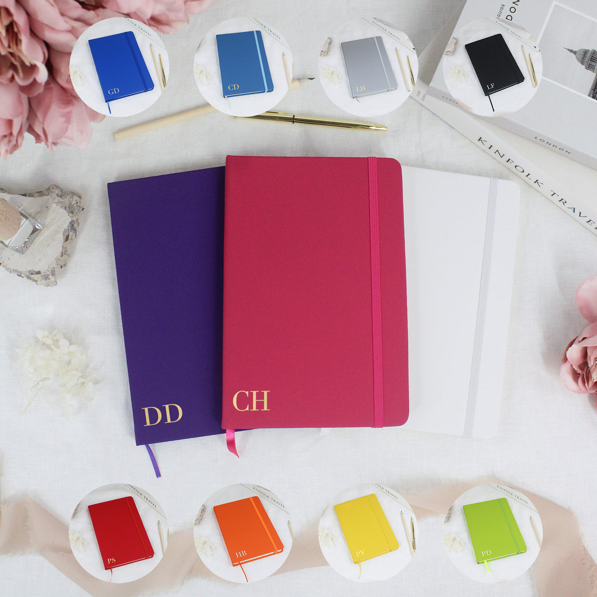 Personalised Lined Notebook with Initials | A6, A5, A4 Sizes ...