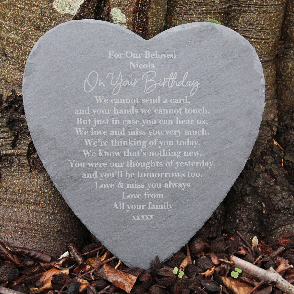 Personalised Memorial Heart Plaque | Engraved Slate | Honoring Loved ...