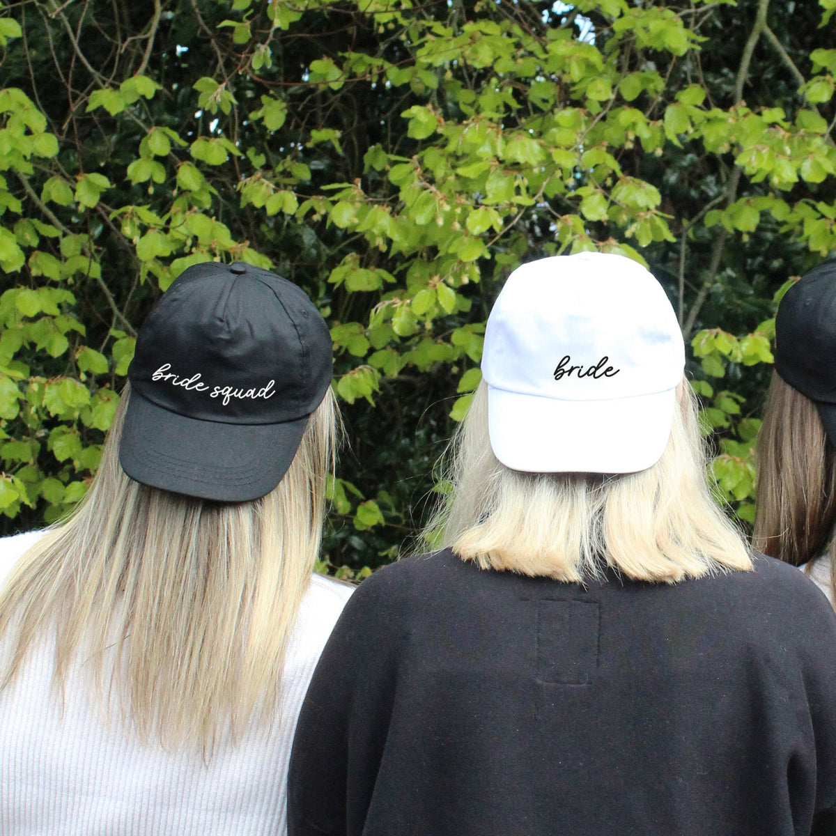 Personalised Black Bride Squad & White Bride Caps – GiftsInAJiffy