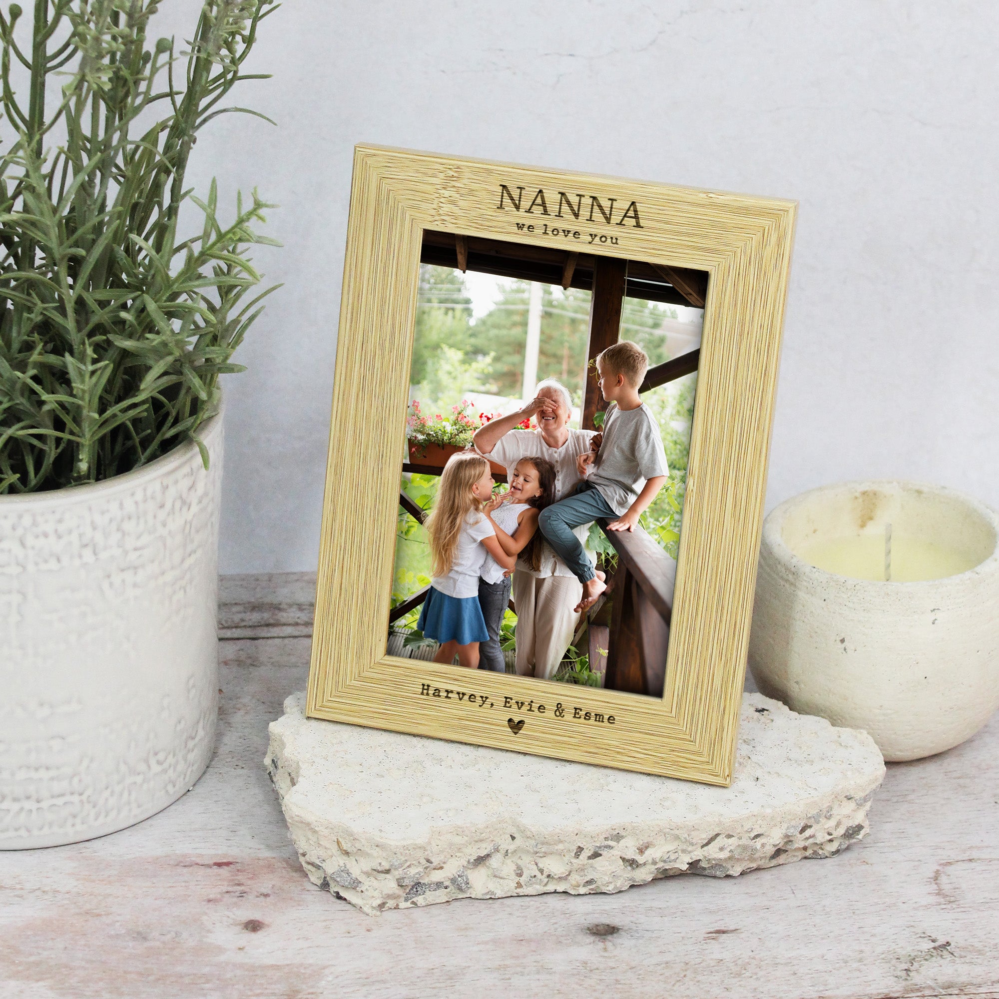 Personalised Wooden 'Grandma I Love You' Photo Frame - Perfect Gift for ...