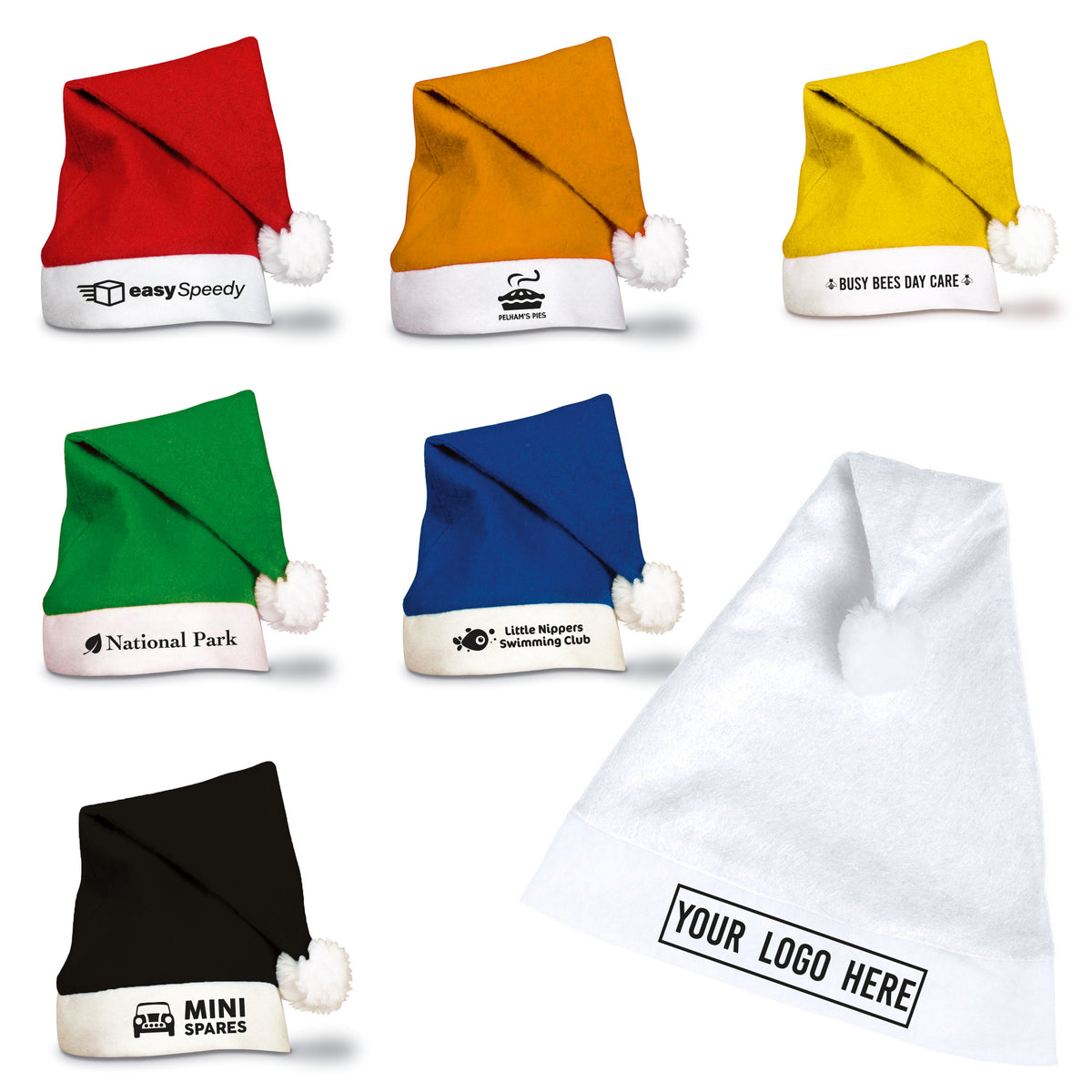Custom Logo Christmas Hats | Personalised Adult Santa Hats UK ...