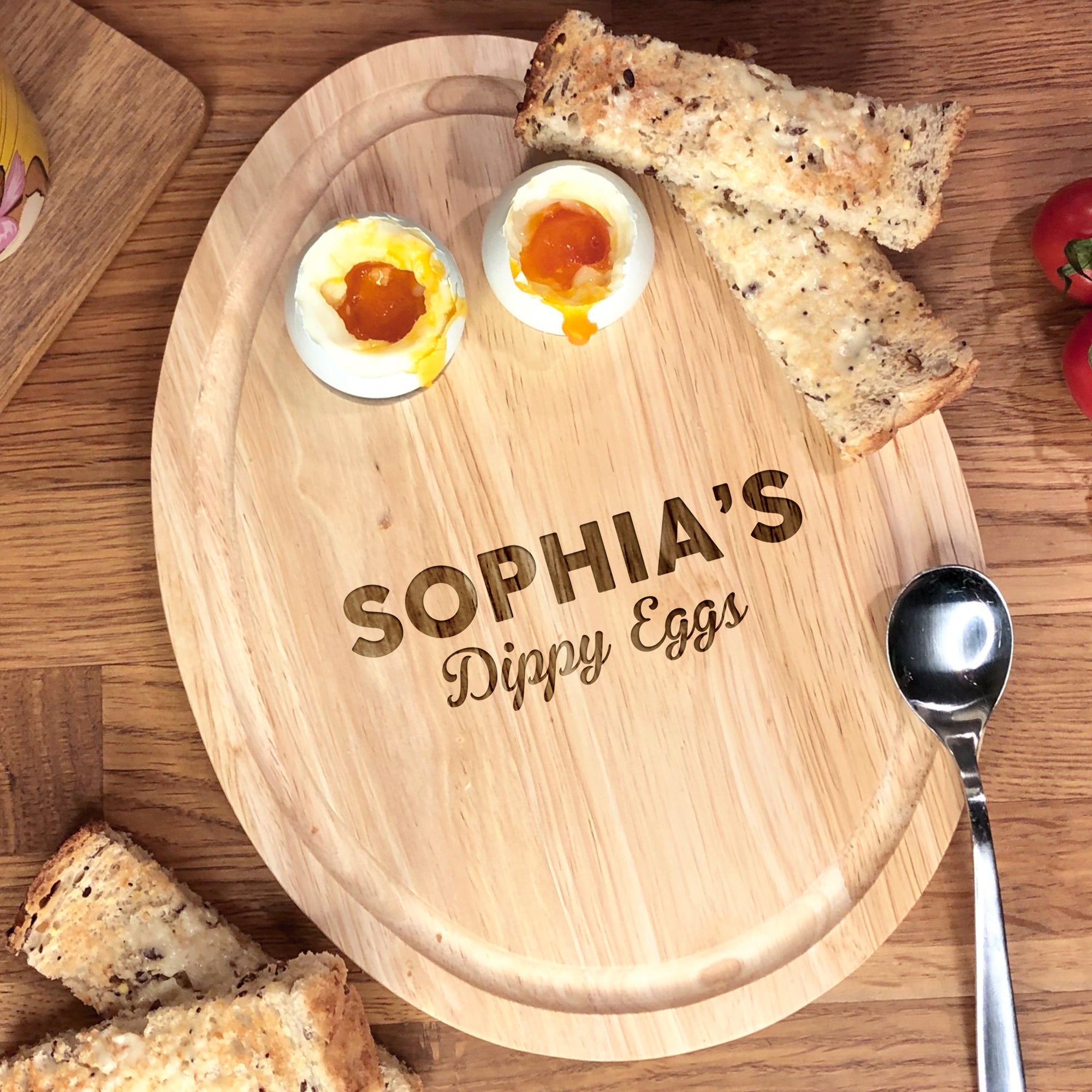 dippy egg wooden board